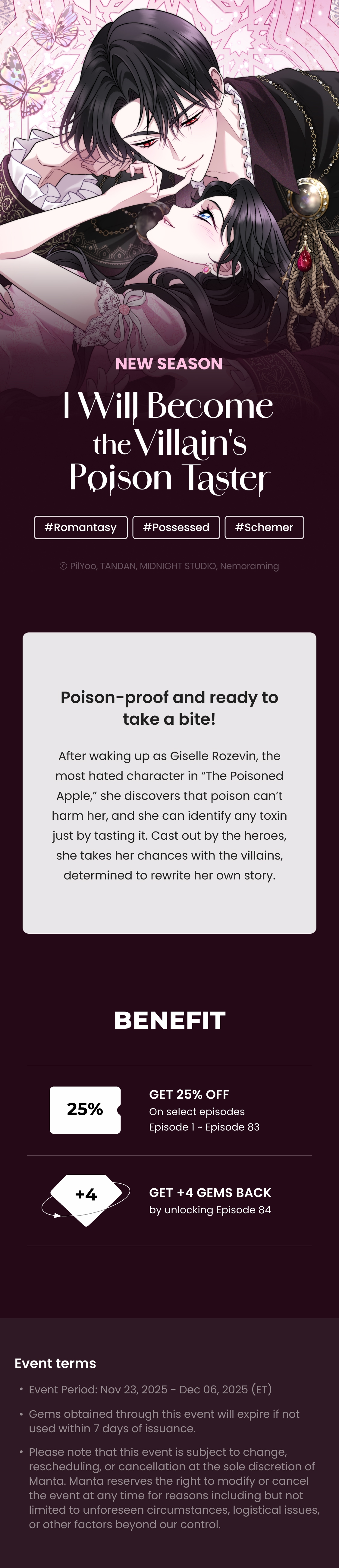 [Special Offer] I Will Become the Villain's Poison Taster - Manta